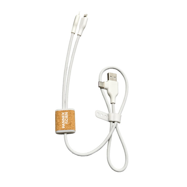 4-in-1 Cork Charging Cable | 70cm | USB-A & USB-C Input | Eco-Friendly ...
