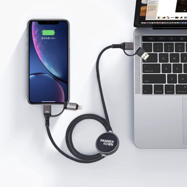 4-in-1 Eco Charging Cable with Light-Up Logo | 120cm | 91.21% ...