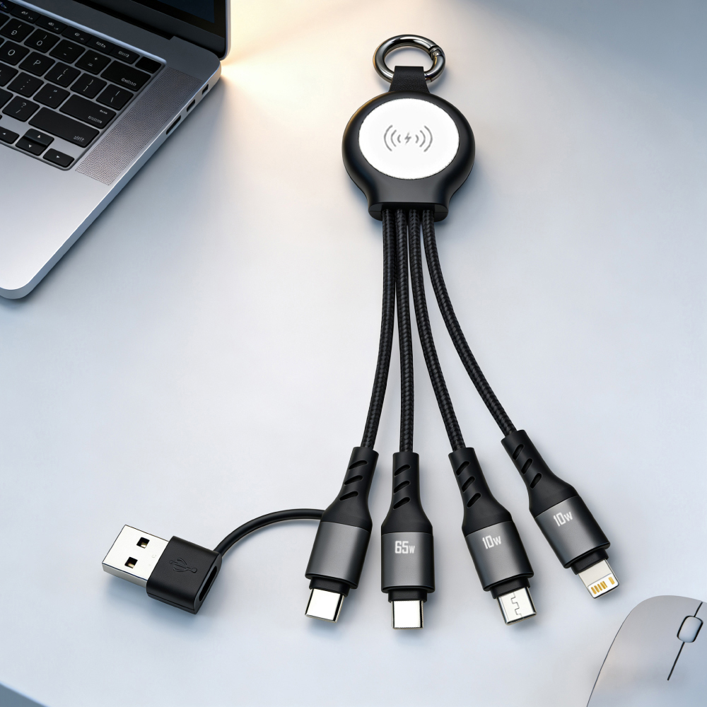 16cm 65W 6-in-1 Magnetic Wireless Charging Cable for Smart Watches ...